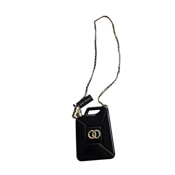 Hearty Trendy | Bags | Black Gas Can Style Mini Crossbody Bag With Gold ...